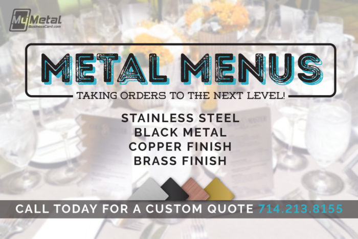 Metal Menus – Taking Orders To The Next Level! - Metal Business Cards ...