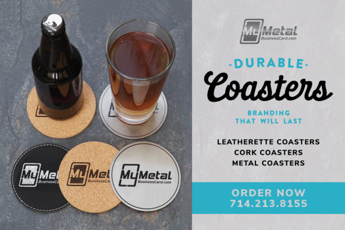 Durable Coasters - Branding That Will Last - Metal Business Cards | My ...