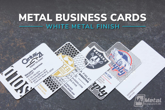 White Metal Business Cards - Sleek Look With Impressive Metal Feel ...