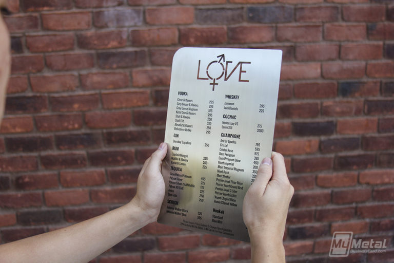 Metal Menus – Taking Orders To The Next Level! - Metal Business Cards ...