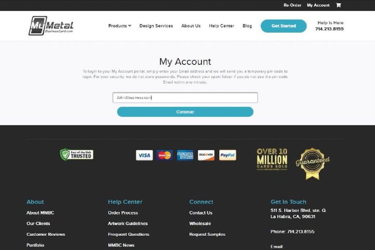 How To Place A Reorder - Metal Business Cards | My Metal Business Card ...